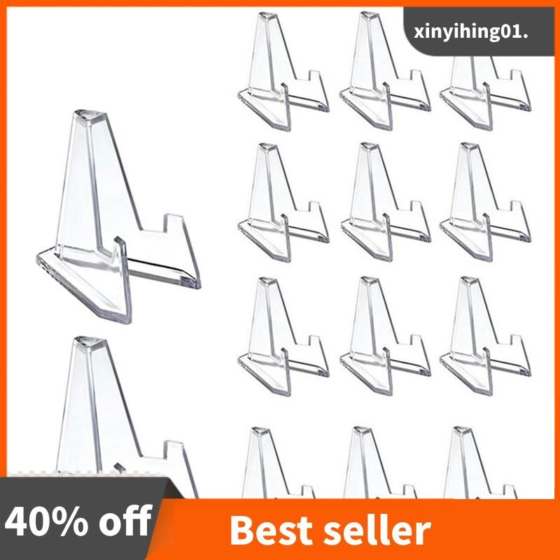 20Pcs Clear Acrylic Coin Display Stand Holders Small Easel Rack Card ...