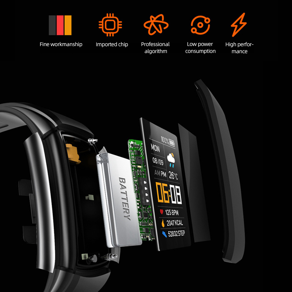 Electronic Watch Step Counter Fitness Tracker Color Screen for Outdoor ...