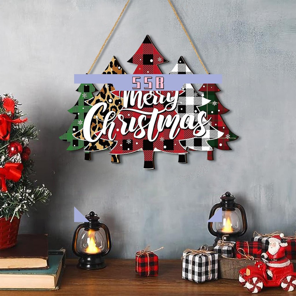 Merry Christmas Door Sign Classic Xmas Design Warm Holiday Decor ...
