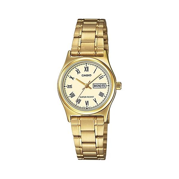 Casio LTPV006 Women's Gold Toned Stainless Steel Roman Numbers Watch ...