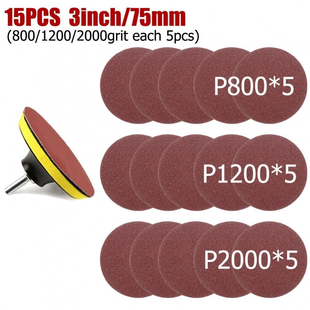 【SIPSUNAGE】High Performance Sanding Tools 15pcs 3inch Flocking ...
