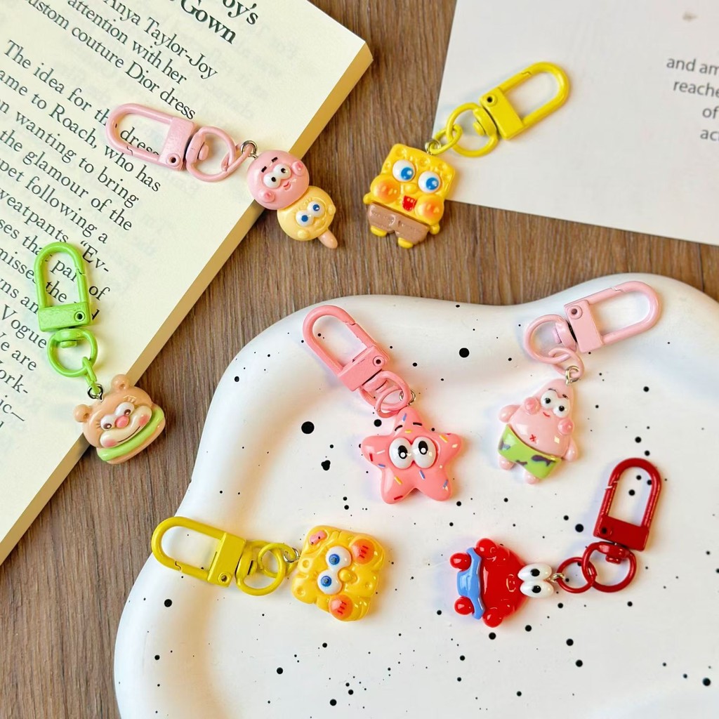 Mika STORE Cute Keychain SpongeBob SquarePants Patrick Anime Keychain ...