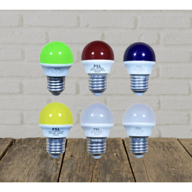 10 PCS COLOUR LED FSL COLORED LIGHT BULB | Shopee Philippines