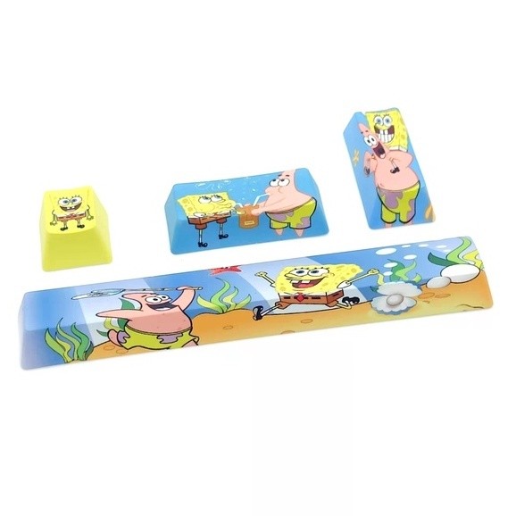 4pcs SpongeBob SquarePants Keycap Sublimation Keycap PBT Keycap ...