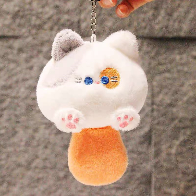 Cute Plush Cat Keychain with Long Tail - Soft and Colorful Accessory ...