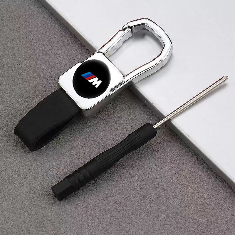 Leather BMW MSport Logo Car Keychain Creative Key Holder Keyring Men ...