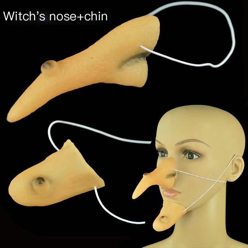 PST Belle 2PCS Wicked Witch Nose Chin Costume DIY Accessories Halloween ...