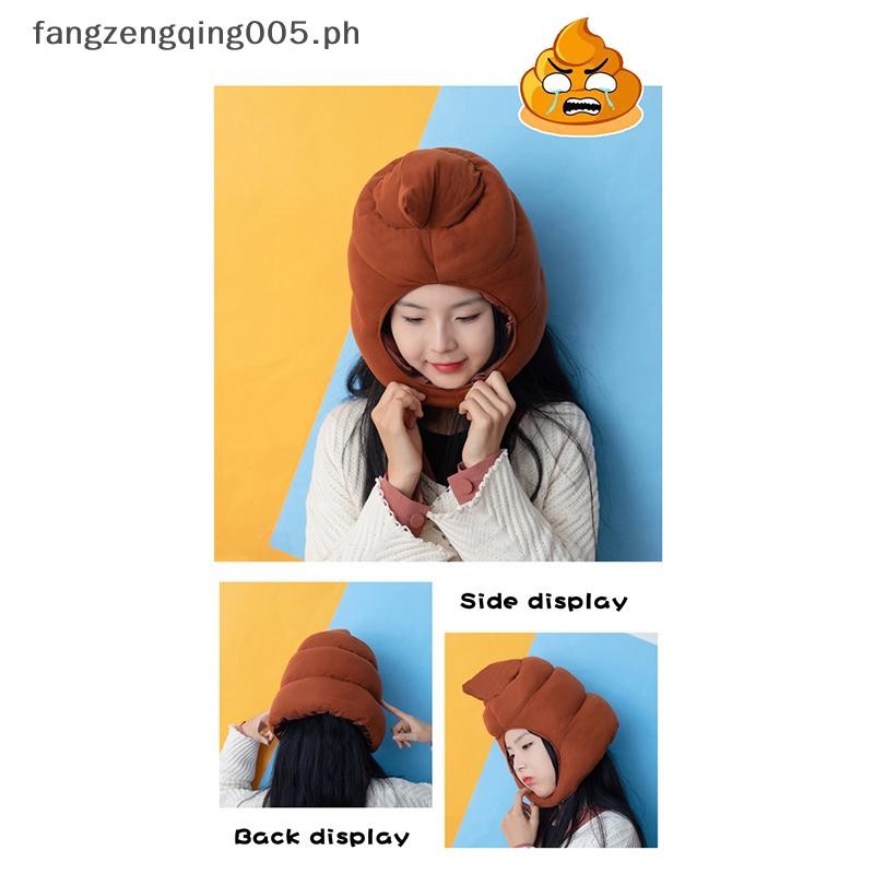 F5PH Poop Head Cover Cute Quirky Poop Hat Winter Warm Sand Sculpture Photo Funny Cartoon Oddball ...