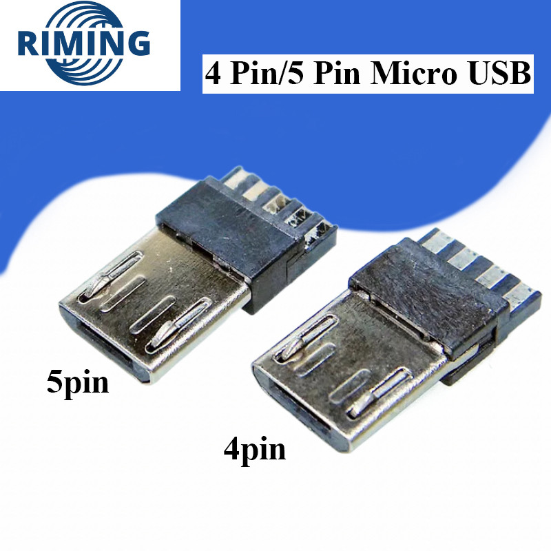 20 pcs 4 Pin/5 Pin Micro USB Jack USB Plug Male Connector Port Jack ...