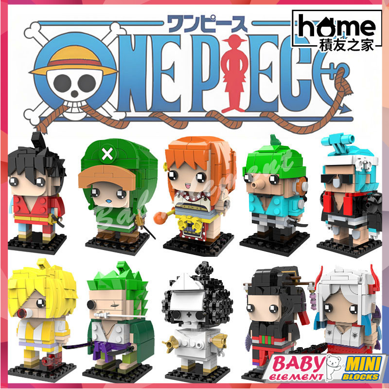 BrickHeadz ONE PIECE Building Blocks Luffy Robin Roronoa Zoro Nami ...