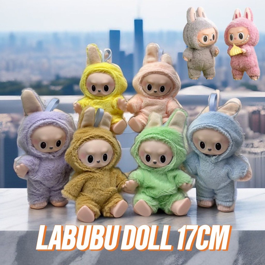 17cm Labubu Doll Matching Exciting Macaron Series Plush Labubu Doll ...