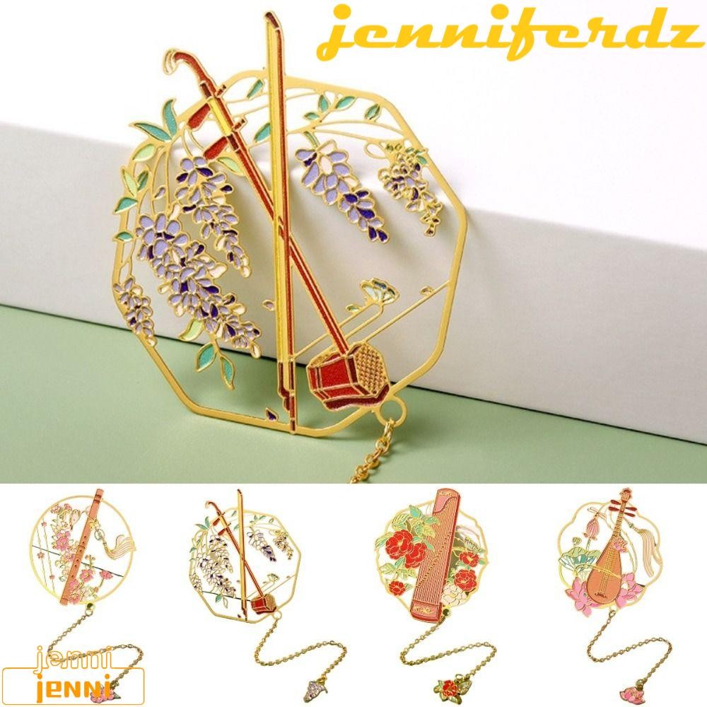 JENNIFERDZ Chinese Style Bookmarks, Alloy Classical Musical Instrument ...