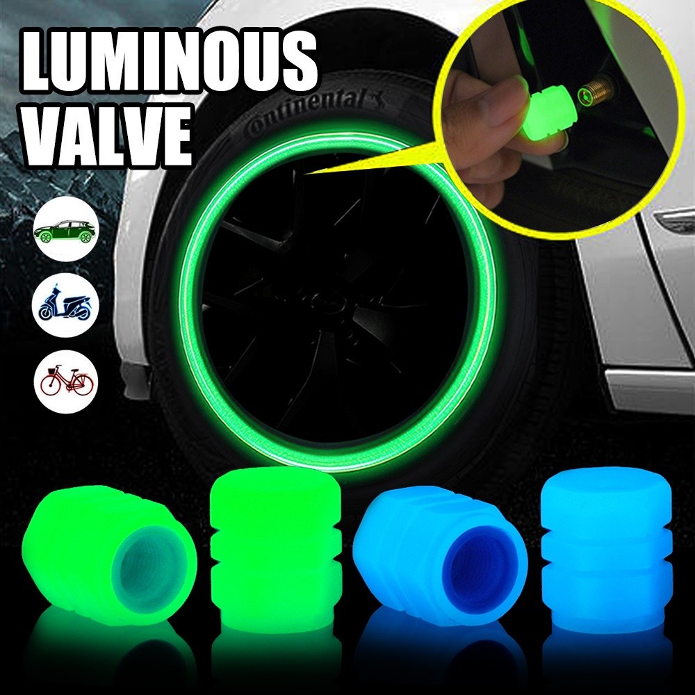 Luminous Tire Valve Caps Mini Tire Valve Stem Caps Glow for Car SUV ...