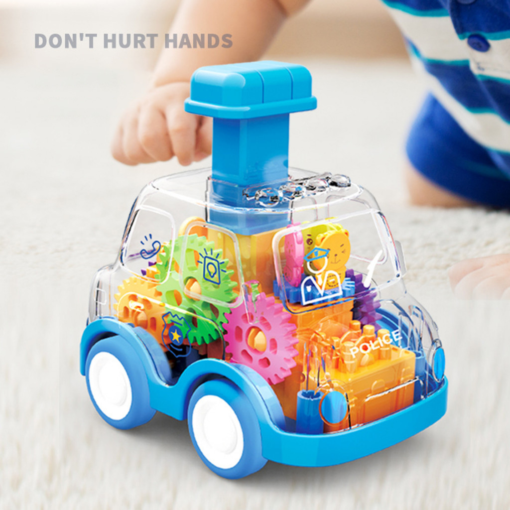 Kids Car Toy Press Toy Car for Kids Transparent Gear Mini Toy School ...