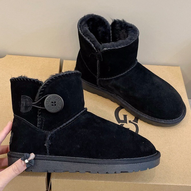 Soft soled anti slip snow boots with plush short boots for women's ...