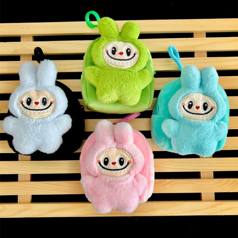 Cartoon Labubu Coin Purses Plush Wallets Kawaiii Carrying Zippered ...