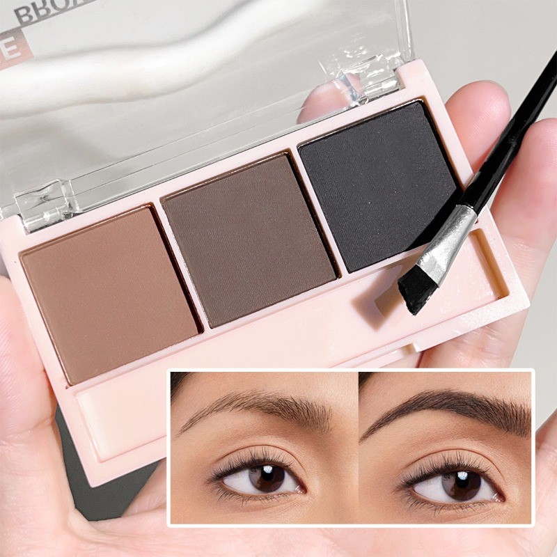 3 Color Eyebrow Powder Shadow 3D Eyebrow Shape Waterproof Sweat-Proof ...