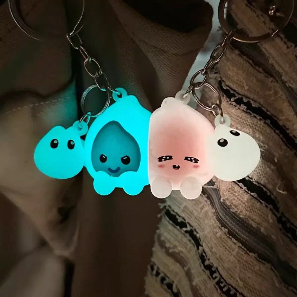 Creative luminous magnetic small fire keychain elf doll couple gift ...
