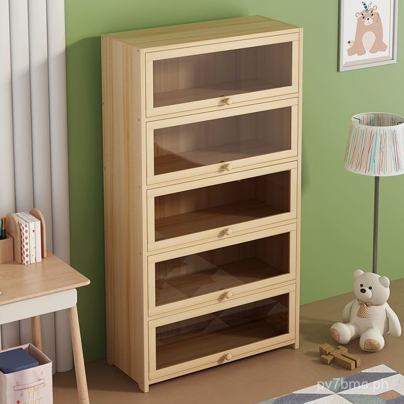 Solid Wood Bookshelf and Storage Shelf Floor Children's Bookcase ...