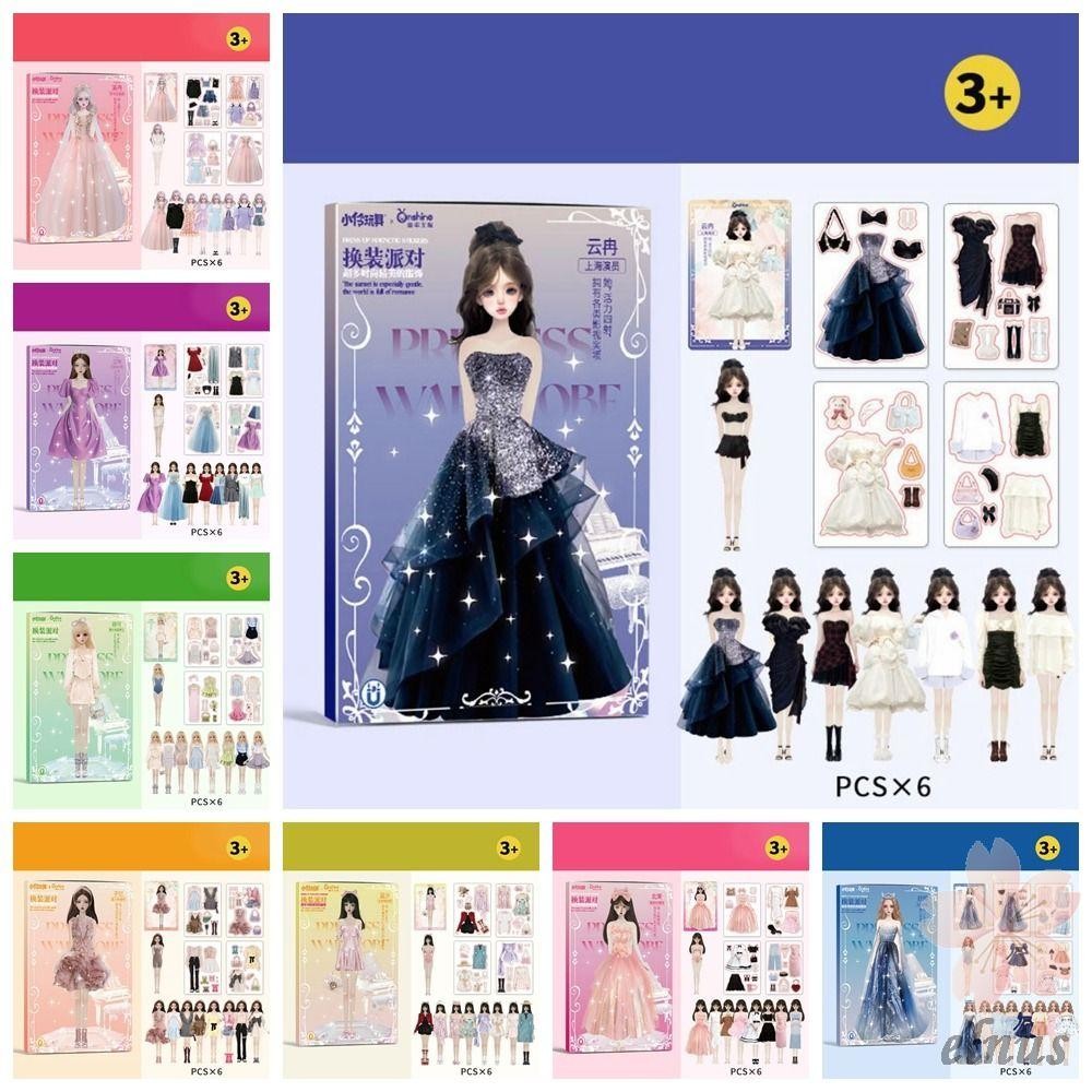 ELNUS Paper Doll House Girl, No Cutting Play Repeatedly Paper Doll ...