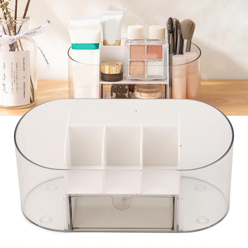 Usihere Makeup Organizer Desktop Storage Box Transparent for Room ...