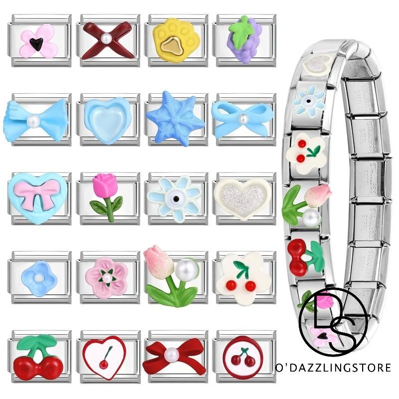 Sticker Charms Italian Bracelet Charm Links Fit 9mm Modular Bracelet ...