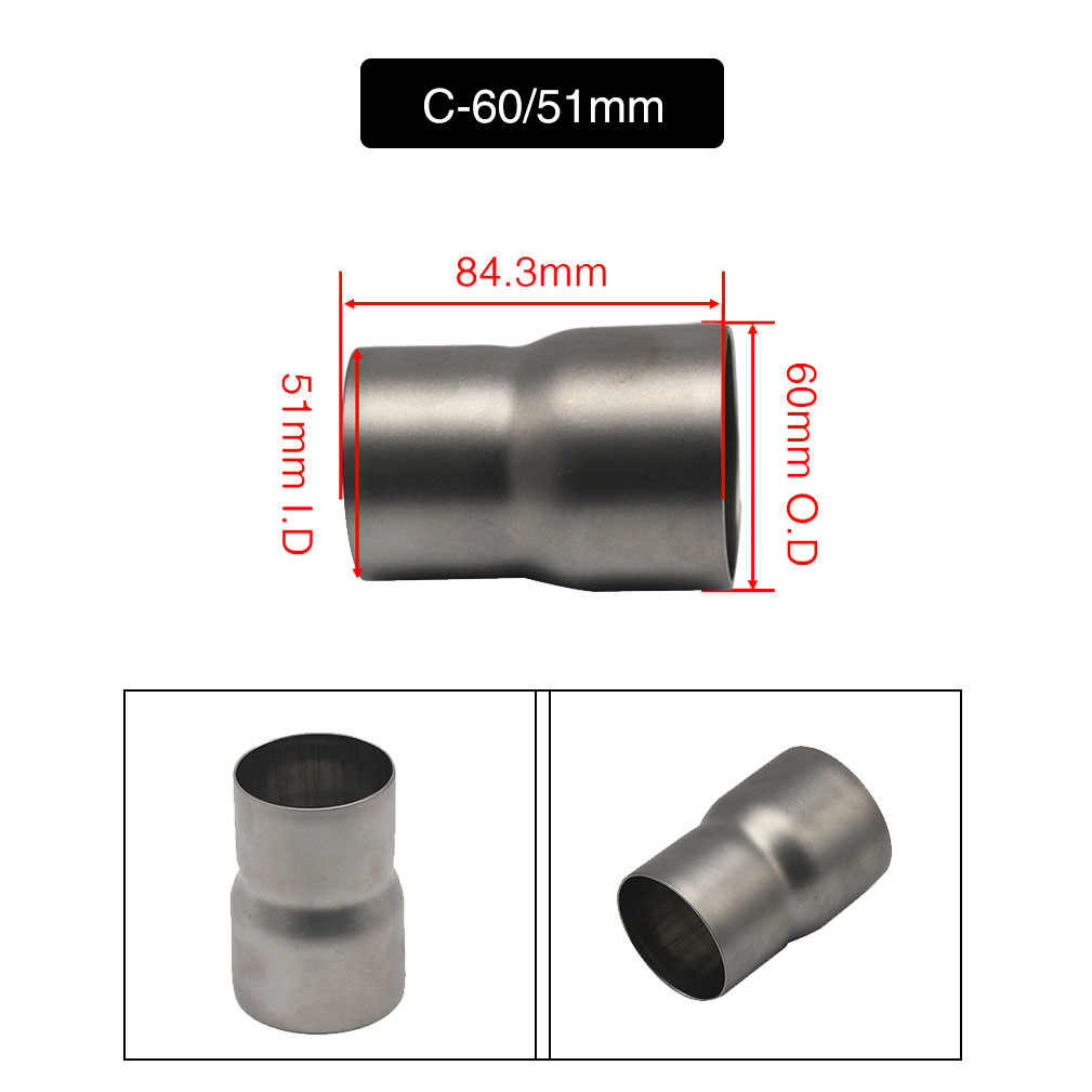 Universal Motorcycle Exhaust Echappement Moto Exhaust Pipe Adapters 38-51mm 51-60mm 61-51mm Pipe ...