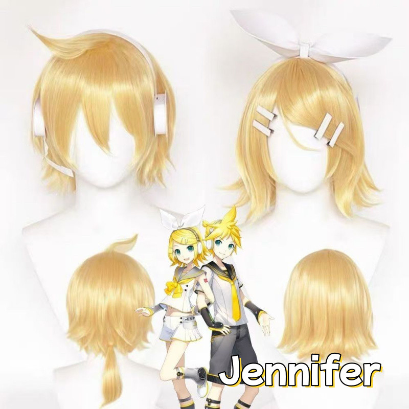 Anime Vocaloid Kagamine Rin/Kagamine Len Cosplay Wig 30cm Short Gold ...