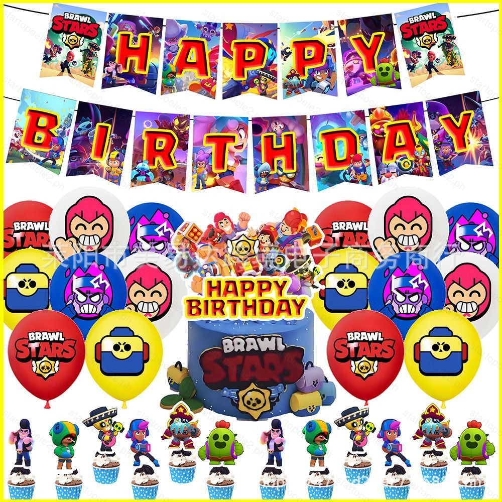 ST2 Brawl Stars Themed Decoration Celebrate Party Banner Balloon ...