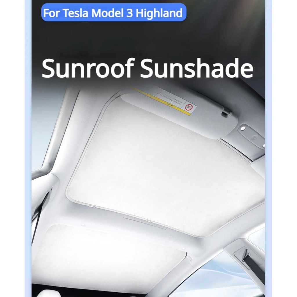Sunroof Sunshades For Tesla Model 3 Highland Ice Cloth Buckle Sun Pare ...