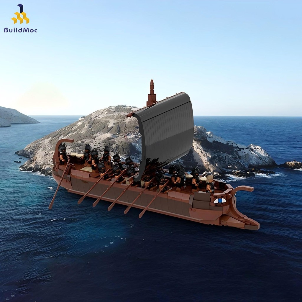 Troy Ancient Greek ship model Building Blocks Assembly educational Toys ...