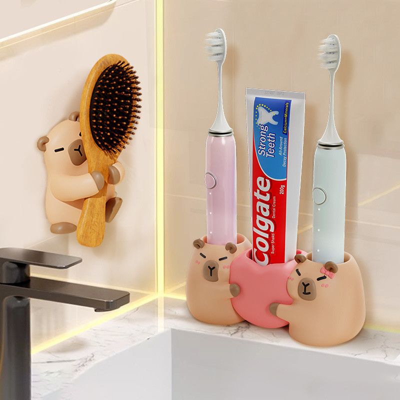 Toothbrush storage rack Cartoon Bathroom Countertop Electric Toothbrush ...