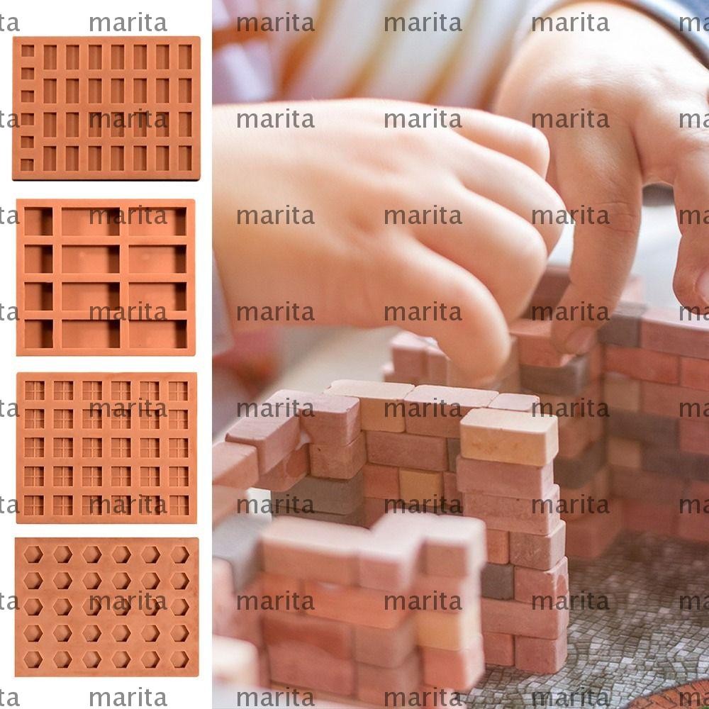 MARITA Mini Brick Silicone Mold, Red Handmade House Tile Model Mould ...