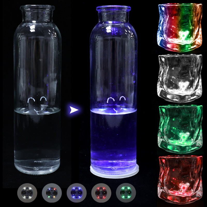 1/3/5Pcs 3 Modes Light Up Coaster - Luminous Bottle Sticker - Colorful ...