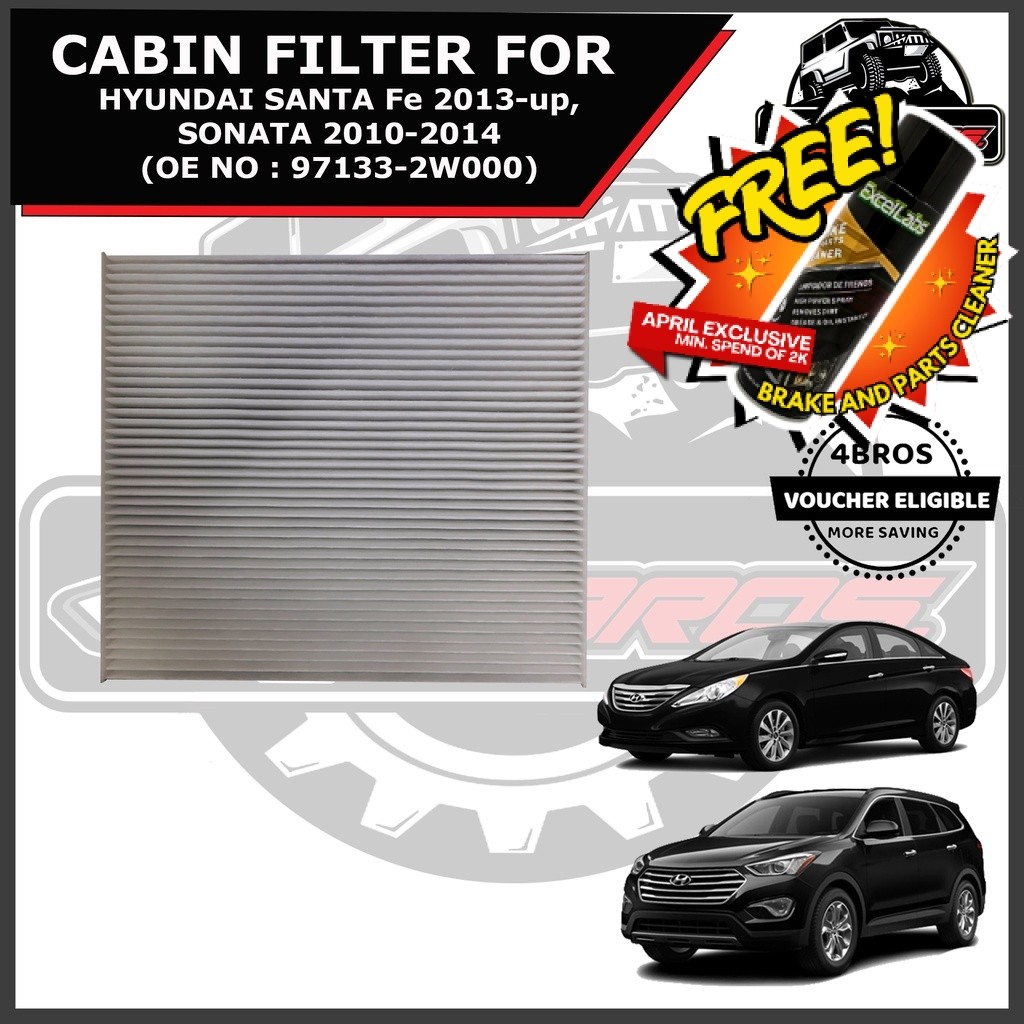 Cabin Filter for Hyundai Santa Fe 2013 to Present, Sonata 2010 to 2014 ...