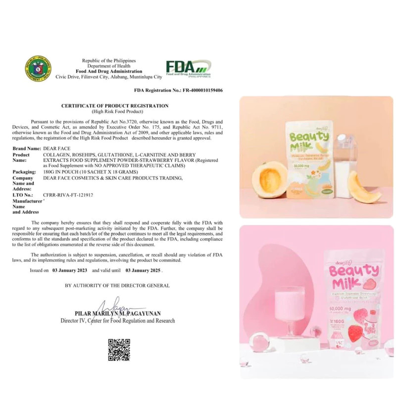 DEAR FACE Collagen Drink Beauty Milk Melon Strawberry Mango Lychee ...