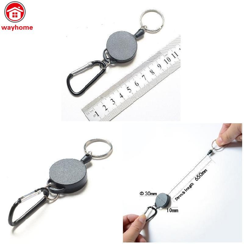 Retractable Keychain With Reinforced Steel Wire Cord For Office Work ...