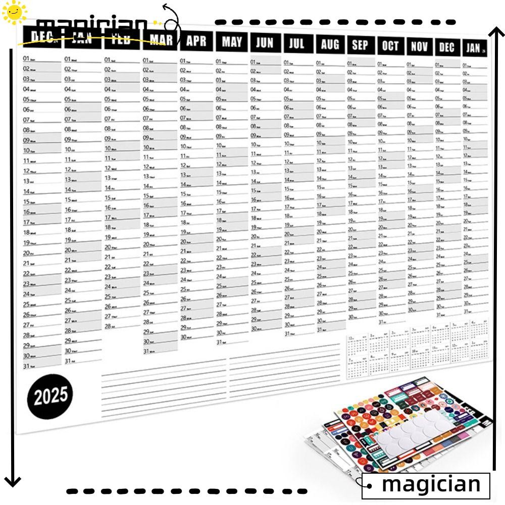 MAG Calendar Planner Sheet, 2025 Annual Planner Wall Hanging Calendar ...
