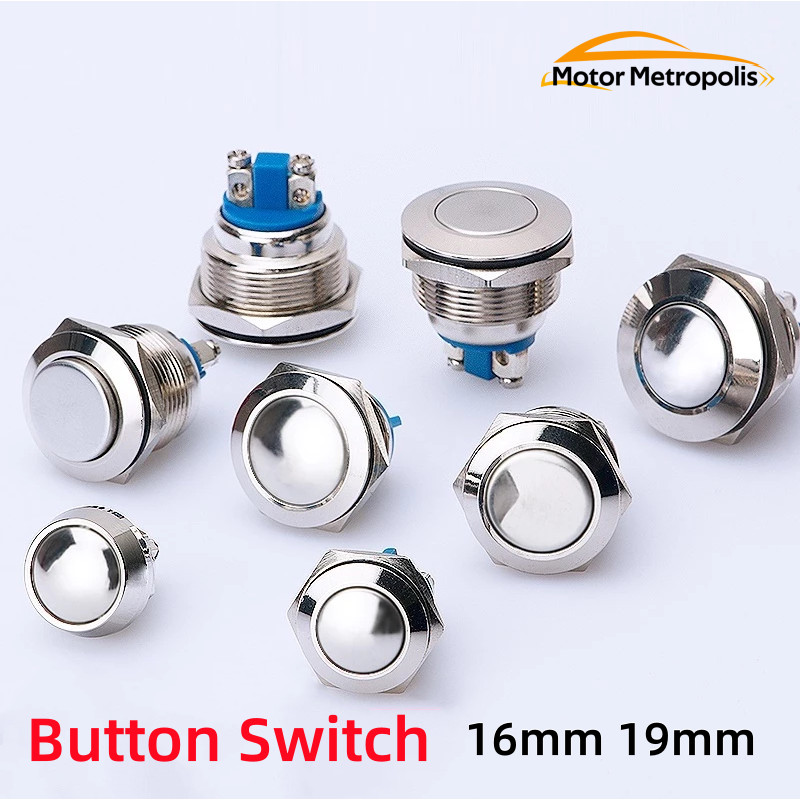 16mm 19mm Metal Push Button Switch NO Momentary Reset Self-reset Push Button Switch | Shopee ...