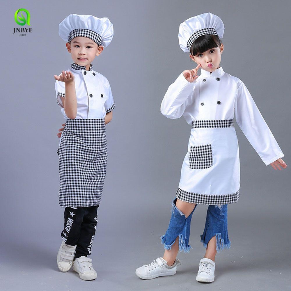 JNBYE Children Chef Costume Set Halloween Cute Top apron Hat Kids Party ...