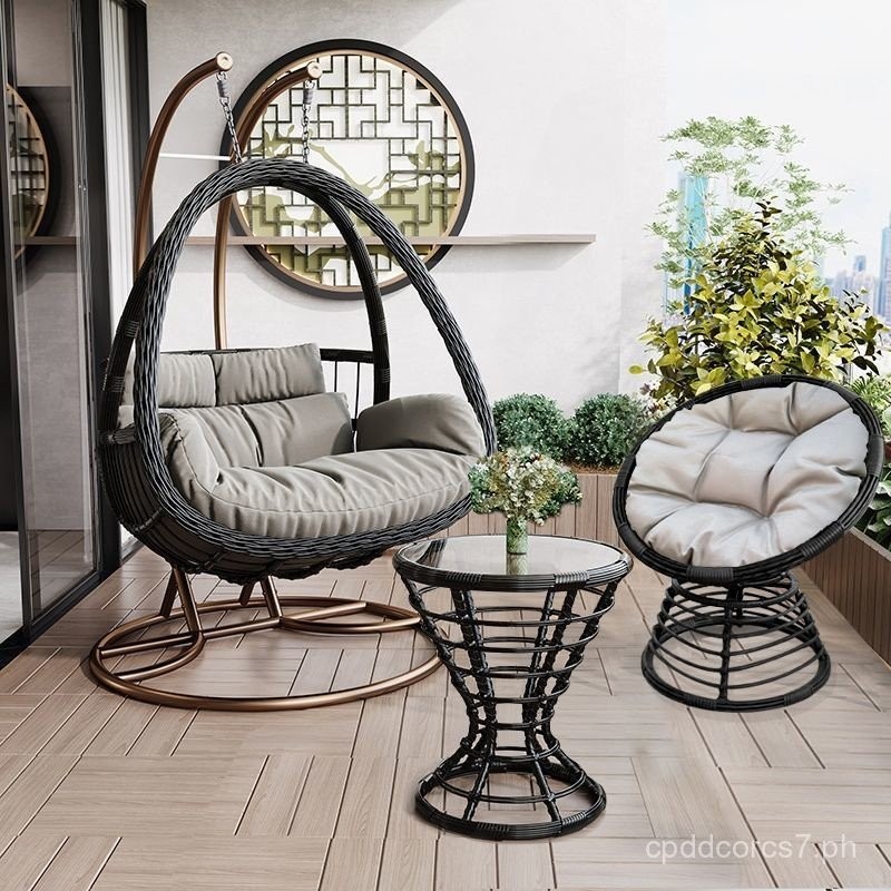 Hanging Basket Rattan Chair Home Cradle Chair Indoor Balcony Glider ...