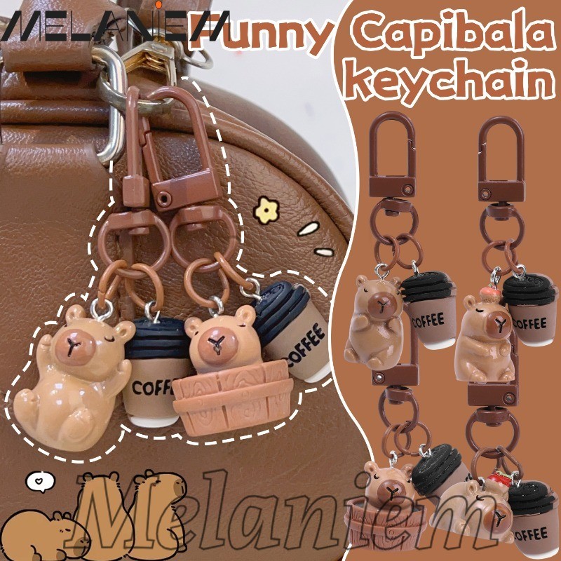 Funny Capybara Keychain - Backpack, Car Hanging Ornament - Cute Resin ...