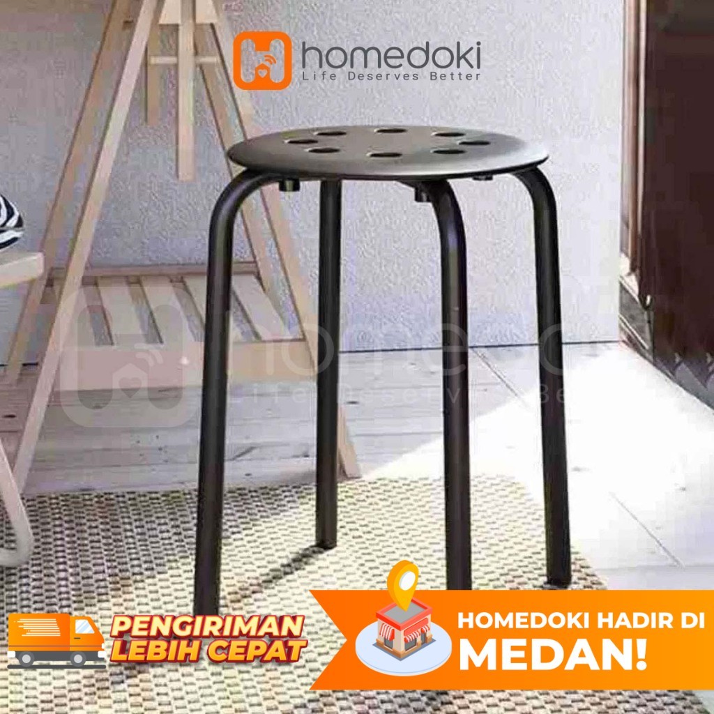 Homedoki Meatball Stool/Dining Stool/Cafe Stool/Small Iron Stool/Chair ...