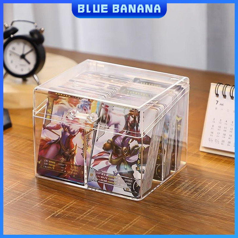 Acrylic Game Card Storage Box Transparent Cards Organizer Flip Case for ...