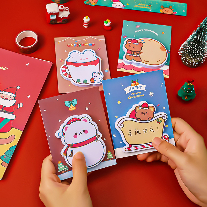 Cute Christmas Cartoon Sticky Notepad Message Reminder Notes Paper Easy ...