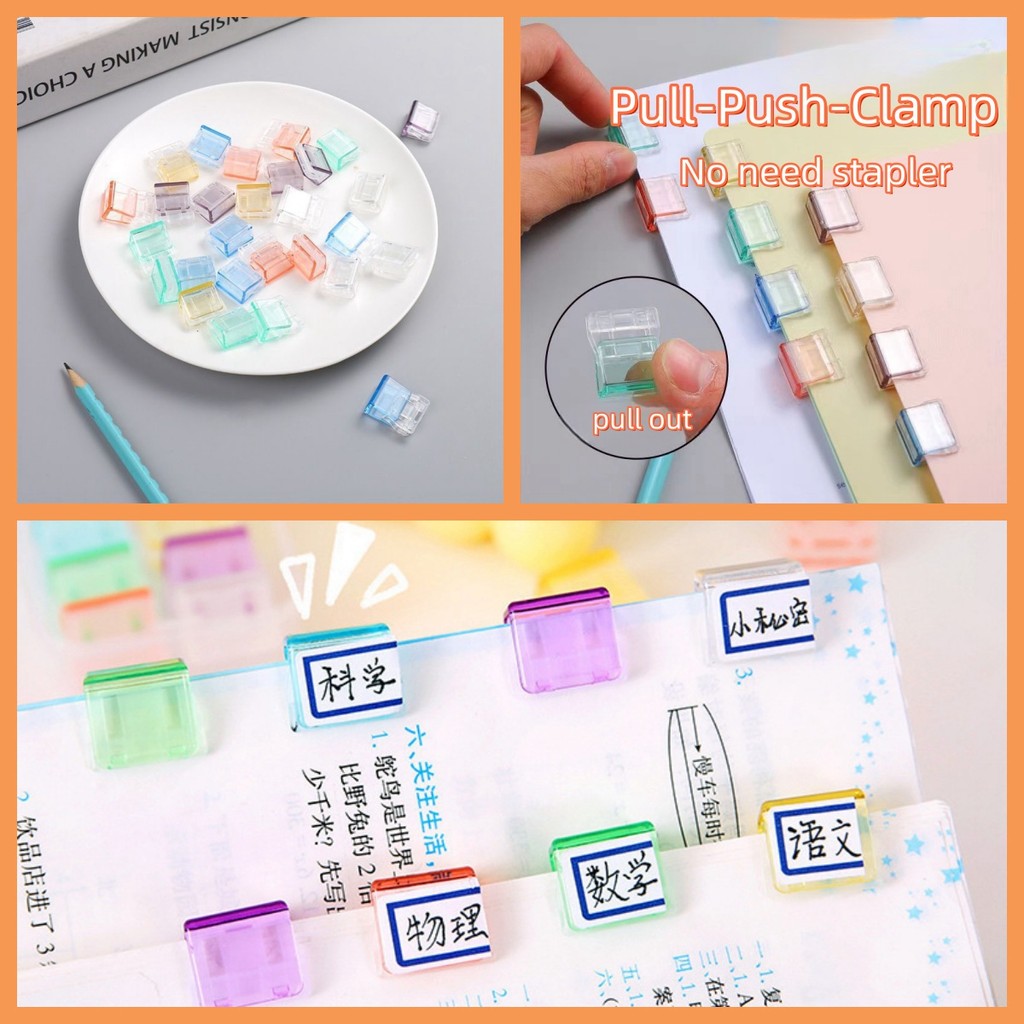 Candy color Pull-push-clamp/no need stapler/self-function/free of ...