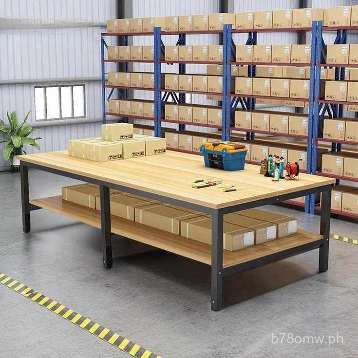 Factory Warehouse Double-Layer Workbench Workshop Packaging Cutting ...