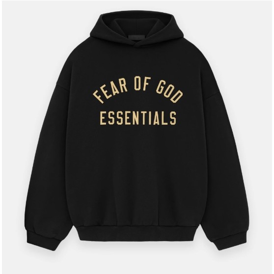 Denim Tears Fear of GOD Essentials Curved Letter Hoodie Loose Lazy ...