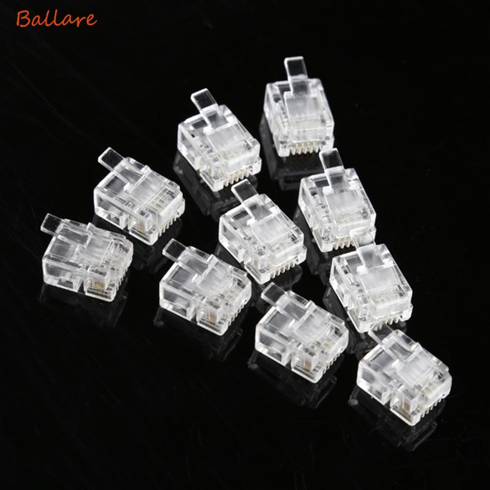 100X 4 Pin RJ11 RJ-11 6P4C Modular Telephone Phone Crystal Plug Connector WKP2 [Bellare.ph ...