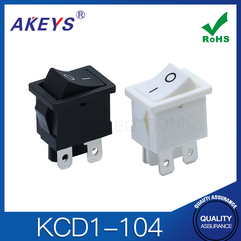 5pcs KCD1-104 Black/White Rocker Switch LCD TV Power Switch Copper Pin ...